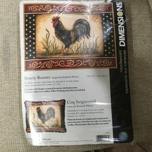 Dimensions Needlepoint Kit 20057 Stately Rooster Frame Wallhanging ...