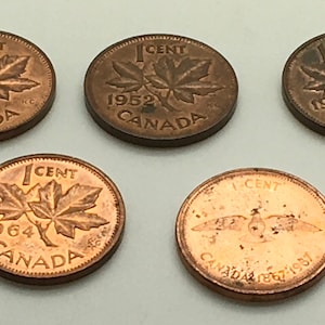 Canada Small Cents 1950 1952 1954 1964 1967 King George VI Queen ...