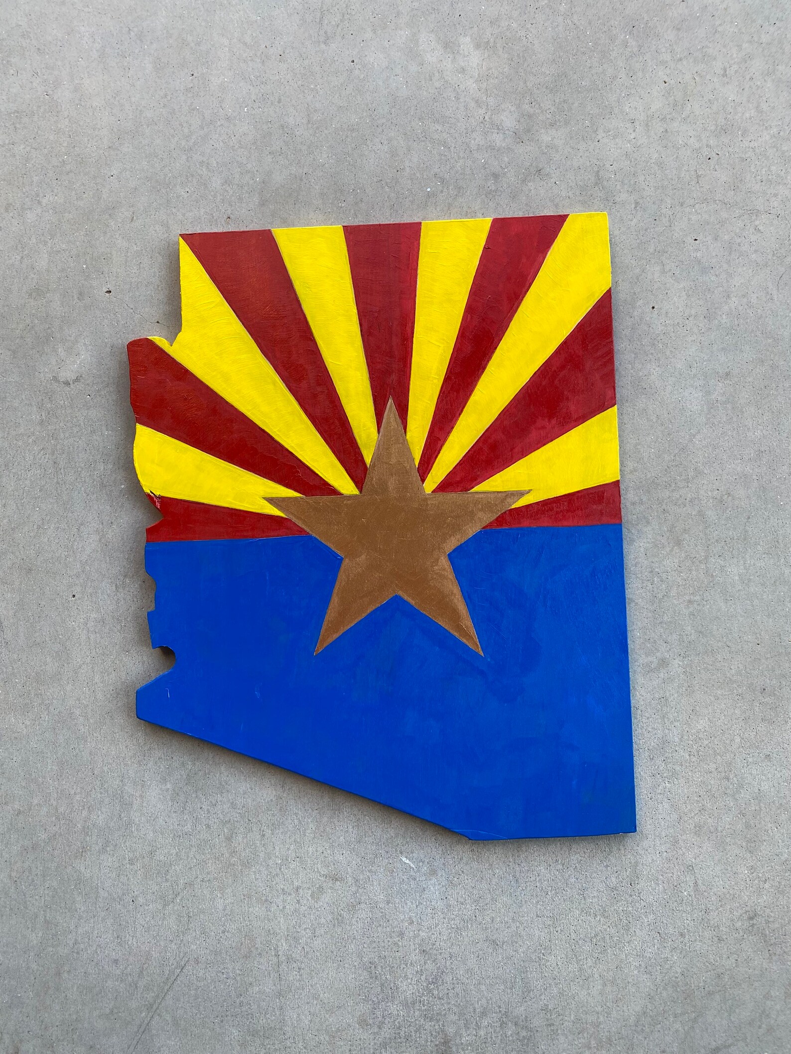 Arizona shape with state flag 15x12 | Etsy
