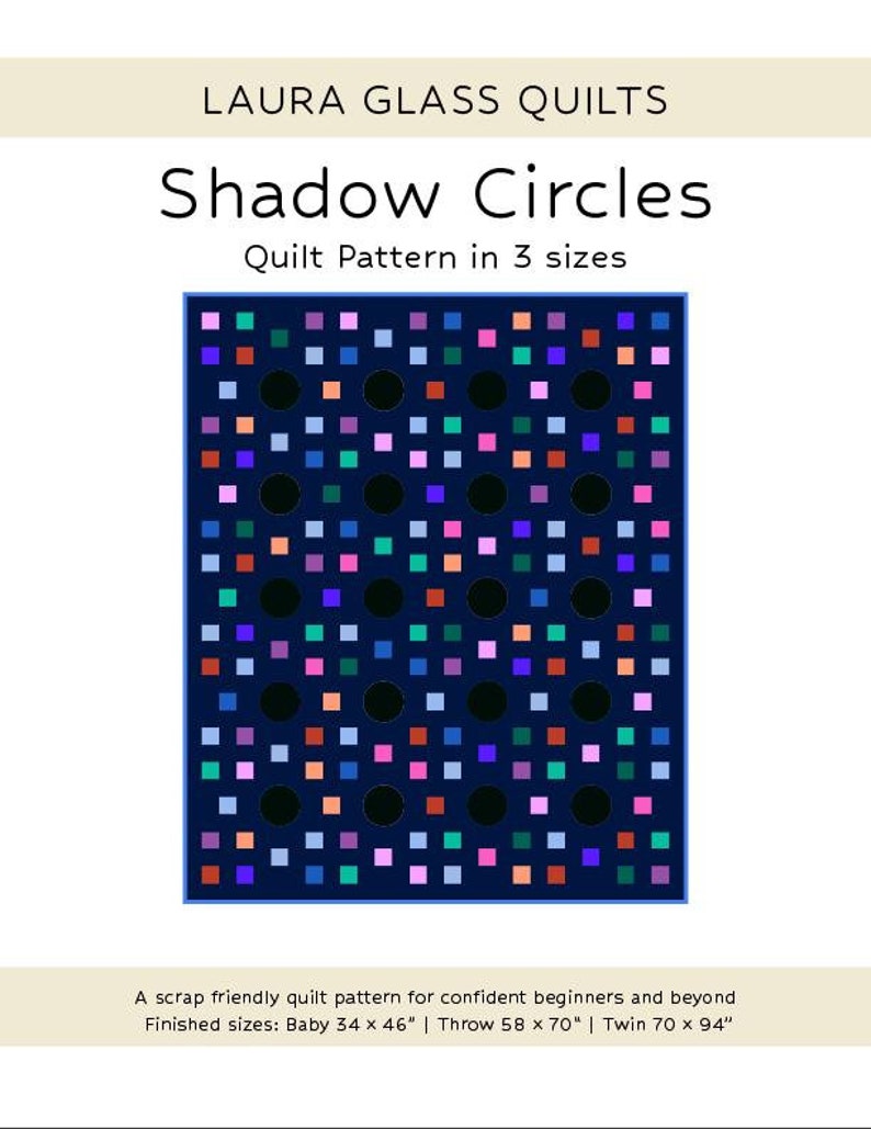 Shadow Circles Quilt Pattern: Three Sizes Baby, Throw, Twin | PDF - Etsy