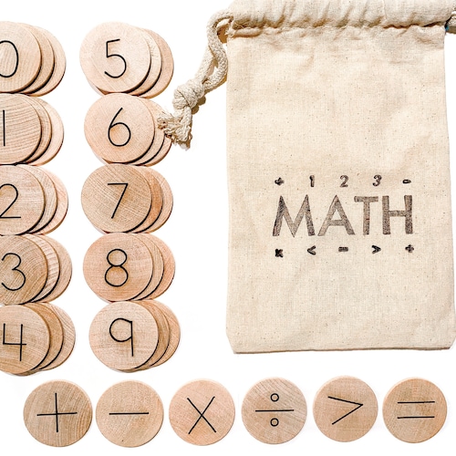 Wood Math Manipulatives / Educational Math Game / Kindergarten | Etsy