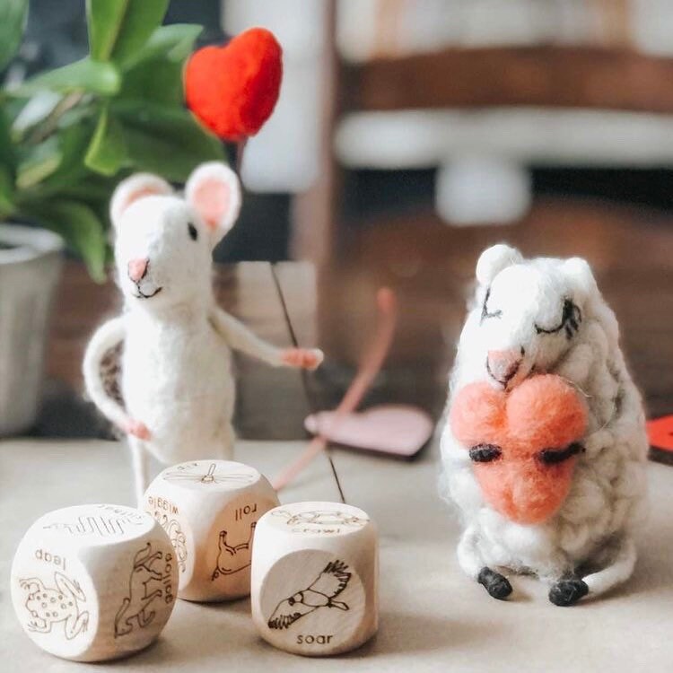 Animal Actions Wood Dice Game / Children's Animal Movement | Etsy