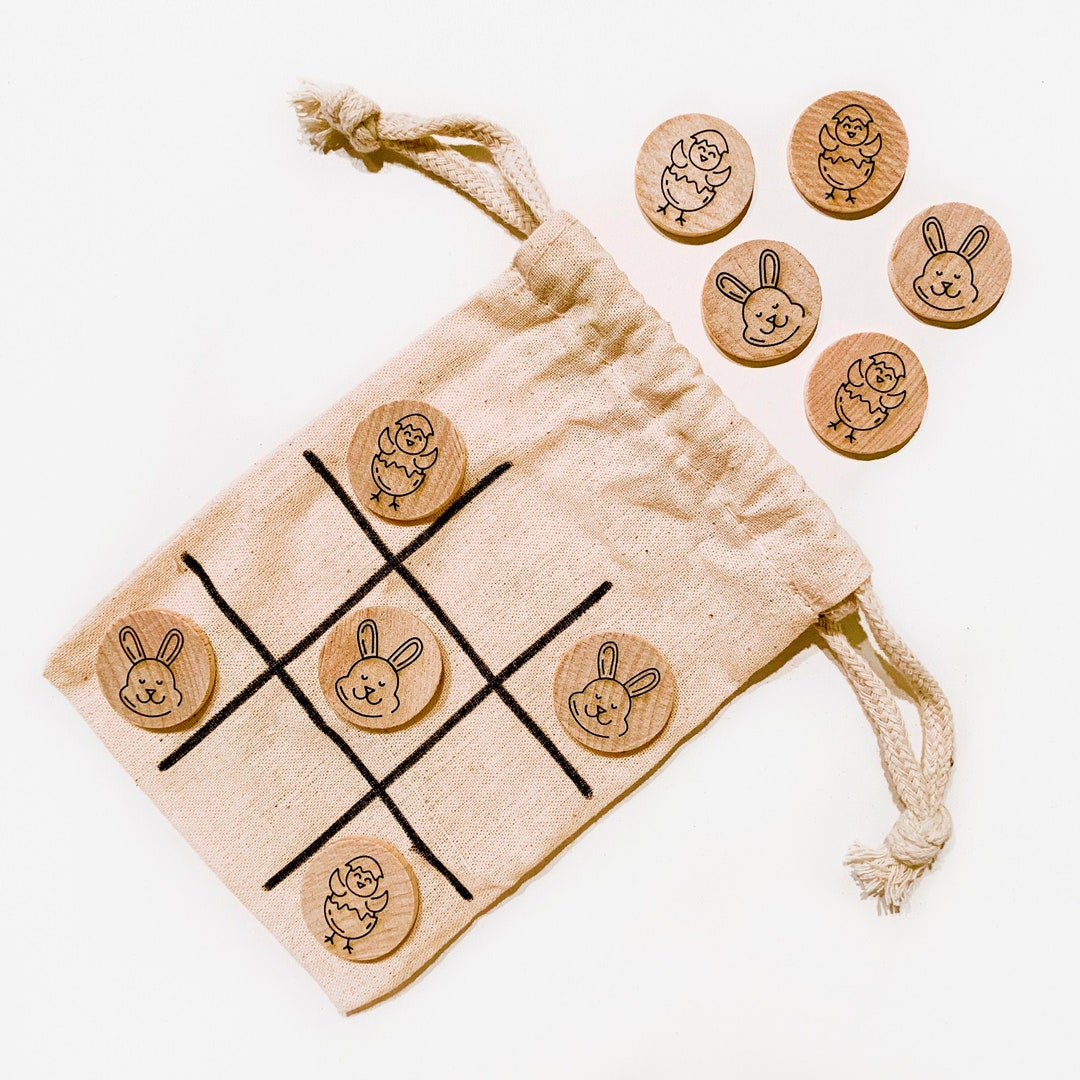 Jeu de Pâques Tic Tac Toe Bois X et O Zéros et Croix Jeux pour enfants ...