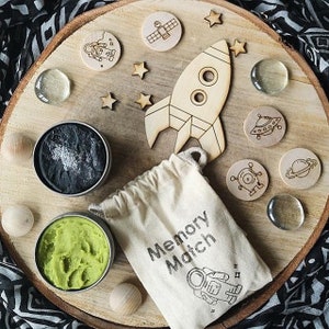 Memory Match Space Astronaut Alien Game / Childrens Matching Game ...