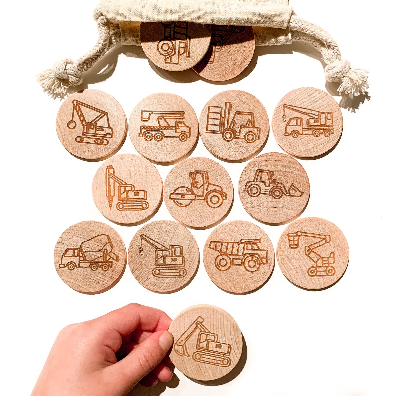 Memory Match Construction Vehicles Dump Truck Digger - Childrens ...