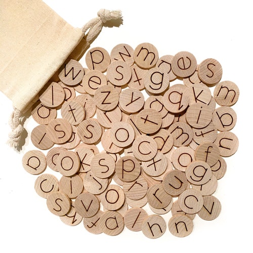 Moveable Alphabet / Wood Alphabet Discs / Lowercase Alphabet - Etsy