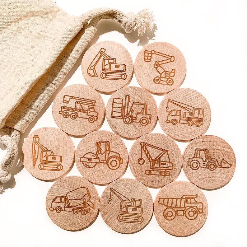 Memory Match Construction Vehicles Dump Truck Digger - Etsy