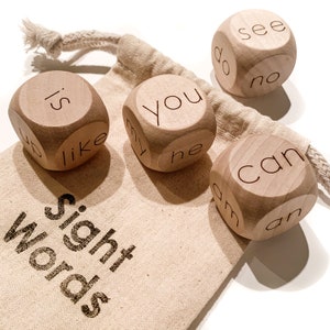 Sight Word Dice Game / Kindergarten Sight Words / Wood Learning ...