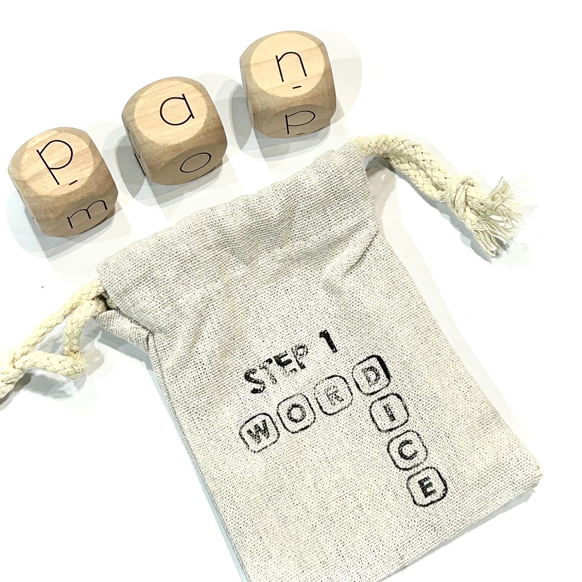 Wood Phonics Dice - CVC Word Game for Early Readers - Montessori ...