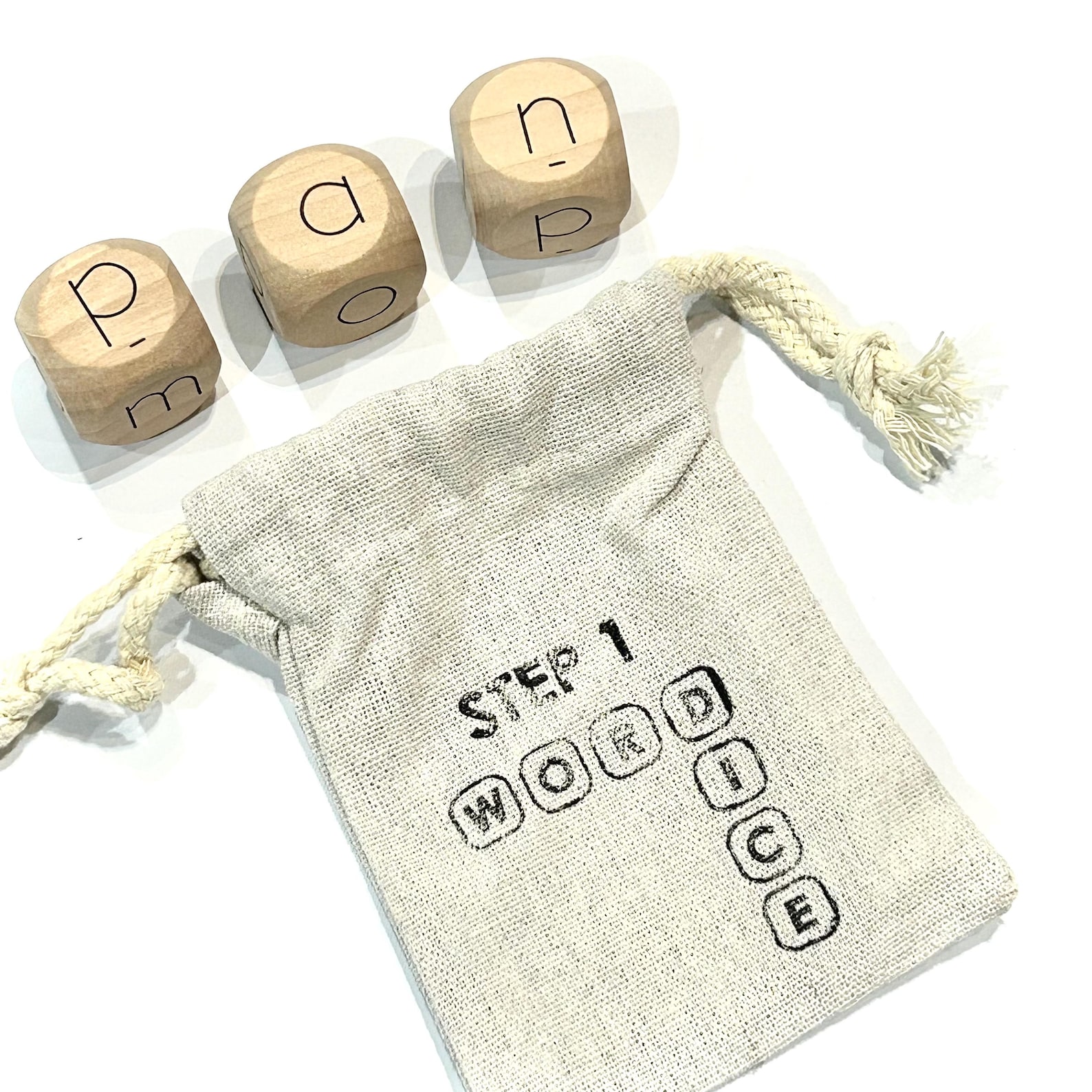 Wood Phonics Dice - CVC Word Game for Early Readers - Montessori ...