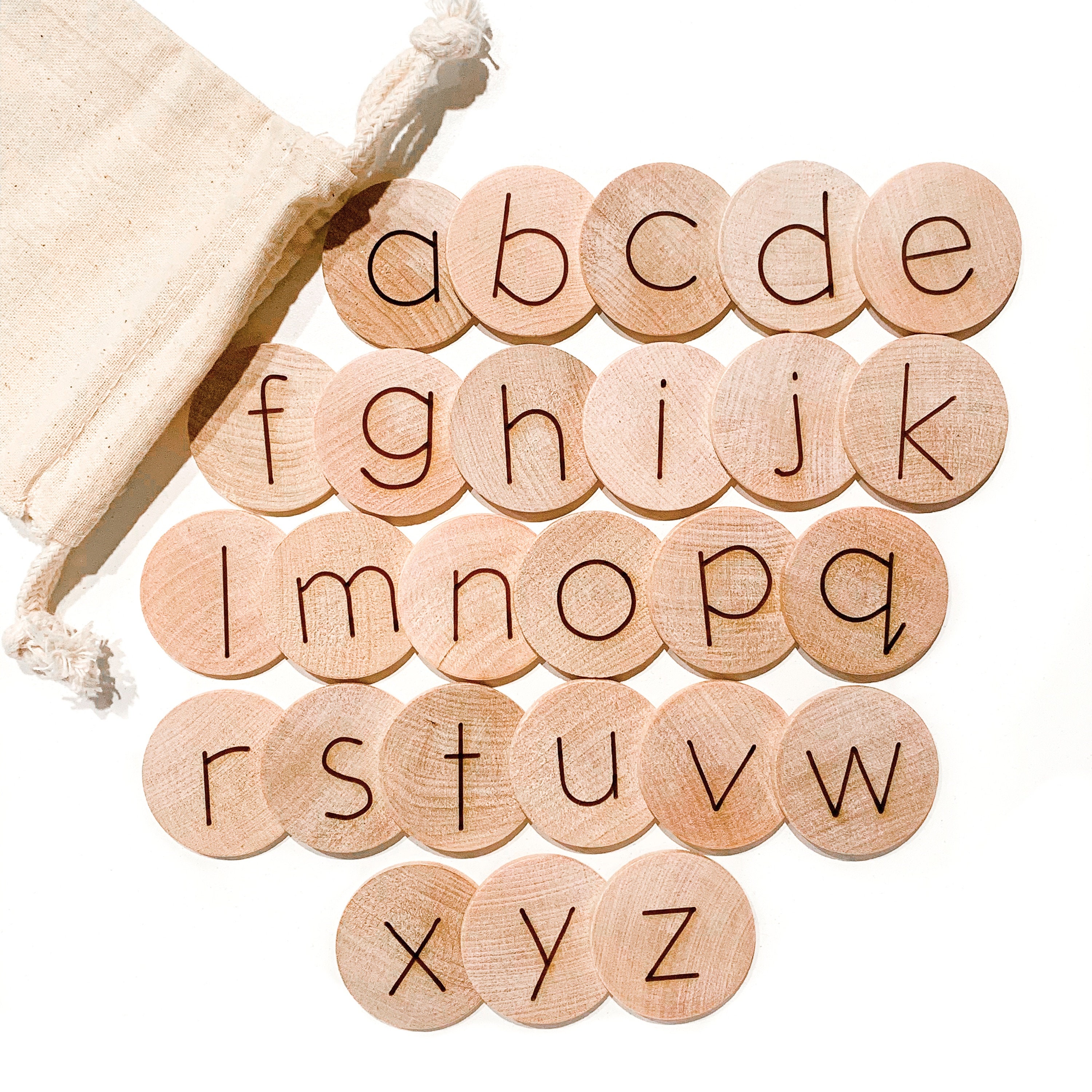 Moveable Alphabet / Wood Alphabet Discs / Lowercase Alphabet - Etsy