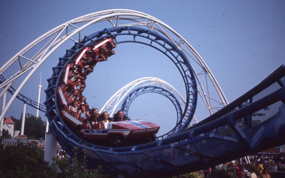 Vintage 35mm Photo Slide Lot Cedar Point Amusement Park Cork Screw Lot ...