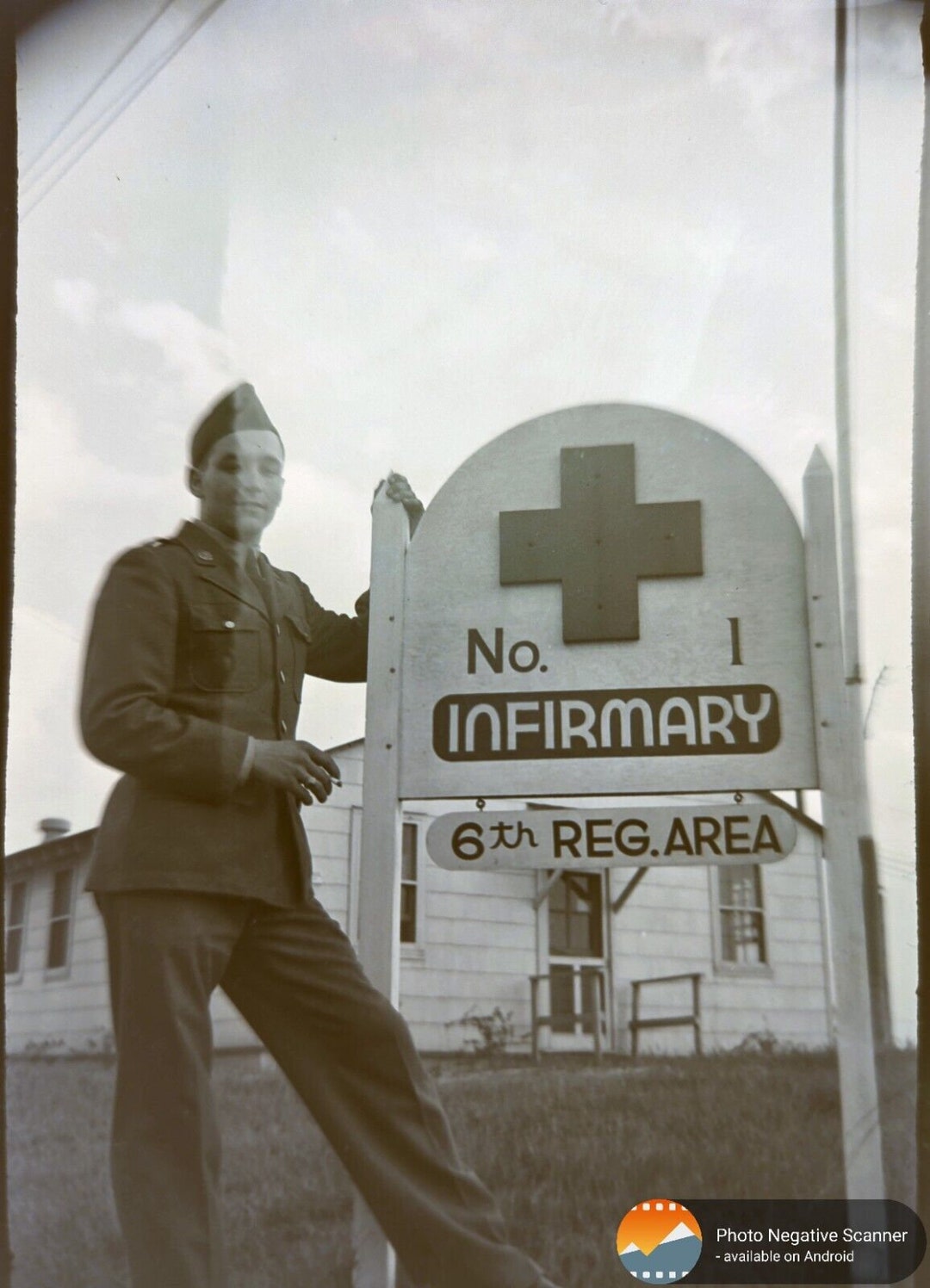 Vintage Snapshot Negative WWII Infirmary Sign - Etsy