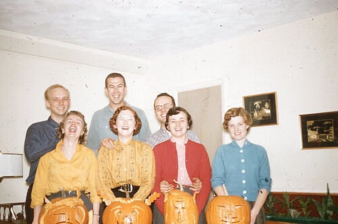 Vintage 35mm Slide Kodachrome Halloween Pumpkins 1958 2 Images - Etsy