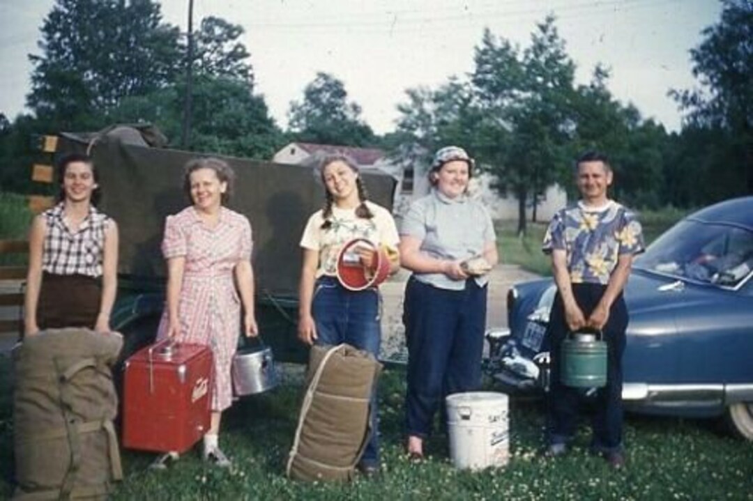 Vintage 35mm Slide Kodachrome Red Border Slide Woman Camping - Etsy