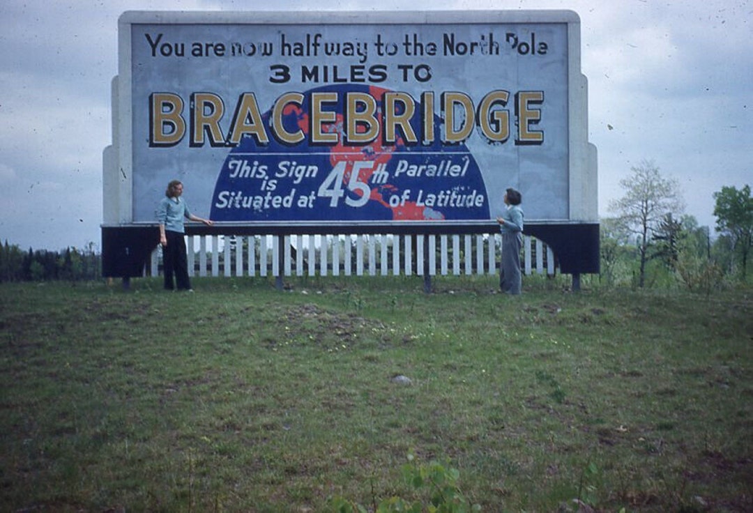 Vintage 35mm Slide Kodachrome Red Border Slide Bracebridge Sign Canada ...