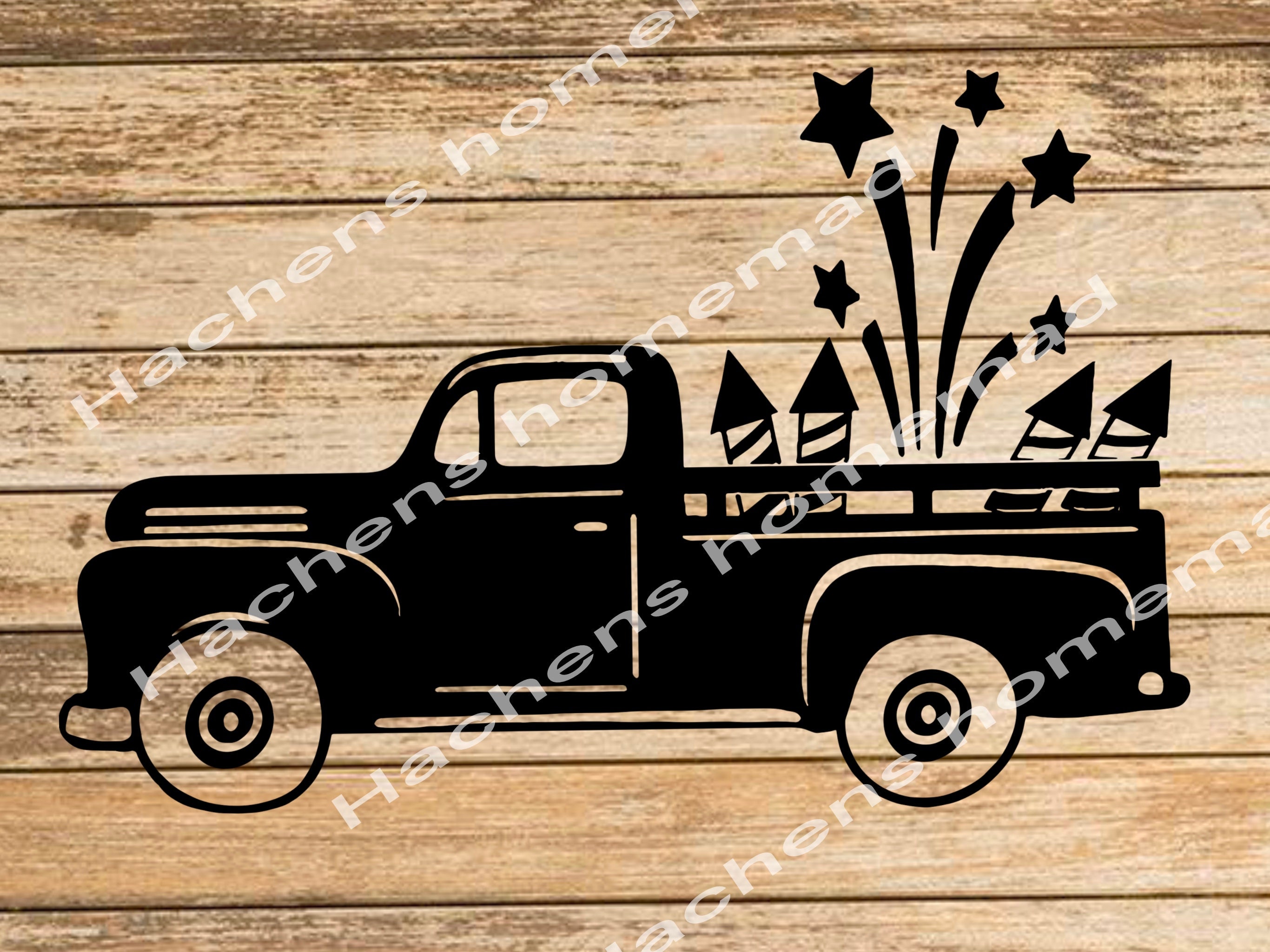 4th of July Vintage Truck Firework Svg Png Cut File Cricut Cameo ...