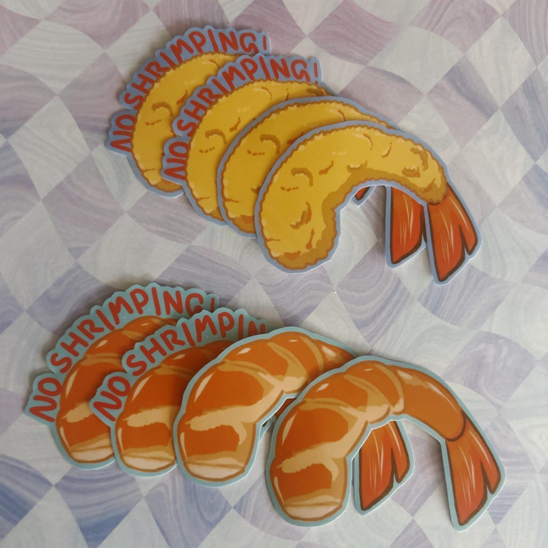 No Shrimping Stickers! - Etsy