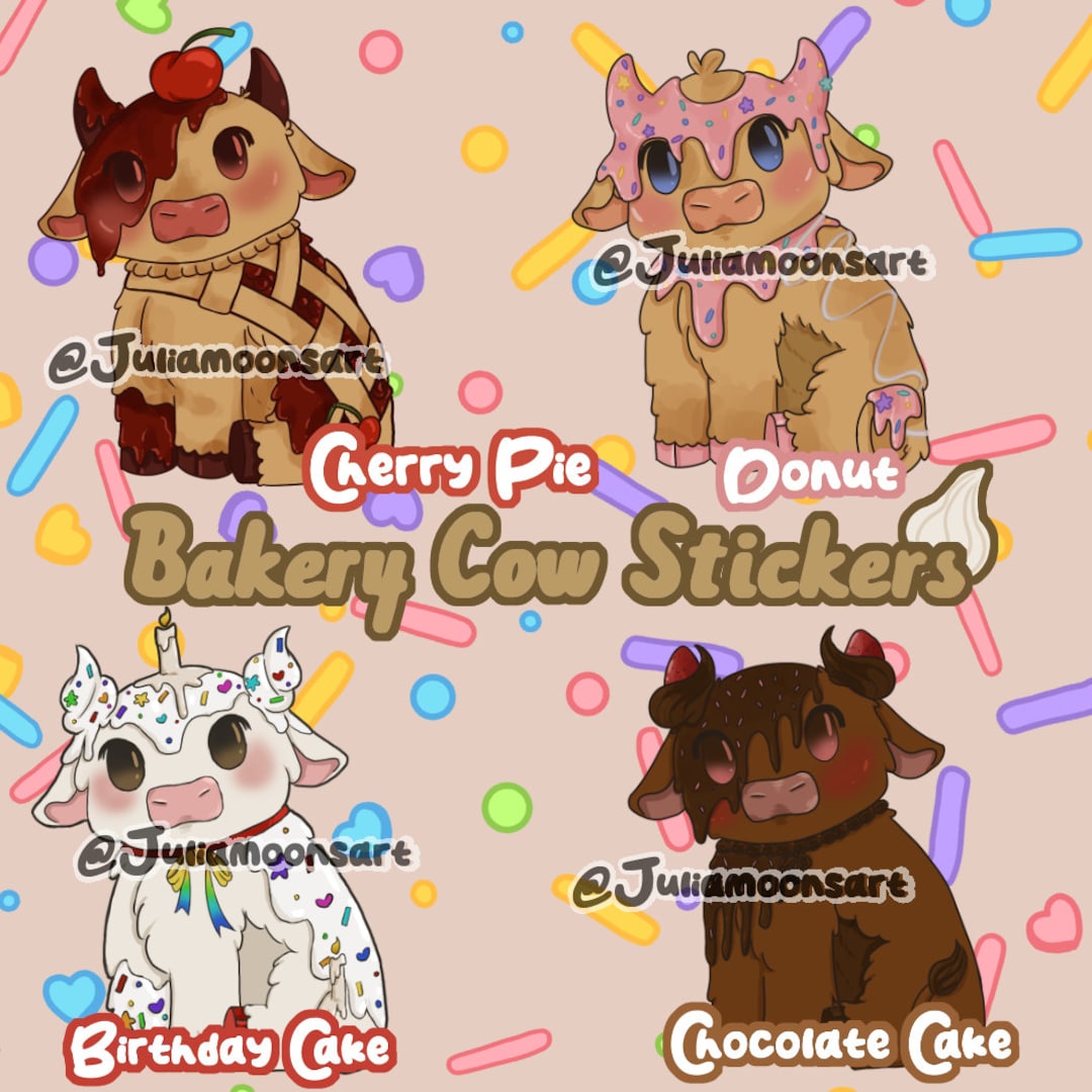 Bakery Cow Stickers - Etsy