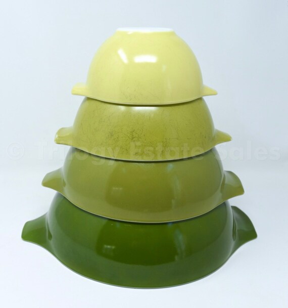 Set of 4 Vintage Pyrex Shades of Green Nesting/mixing Bowls - Etsy