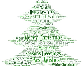 Christmas Word Tree - Etsy