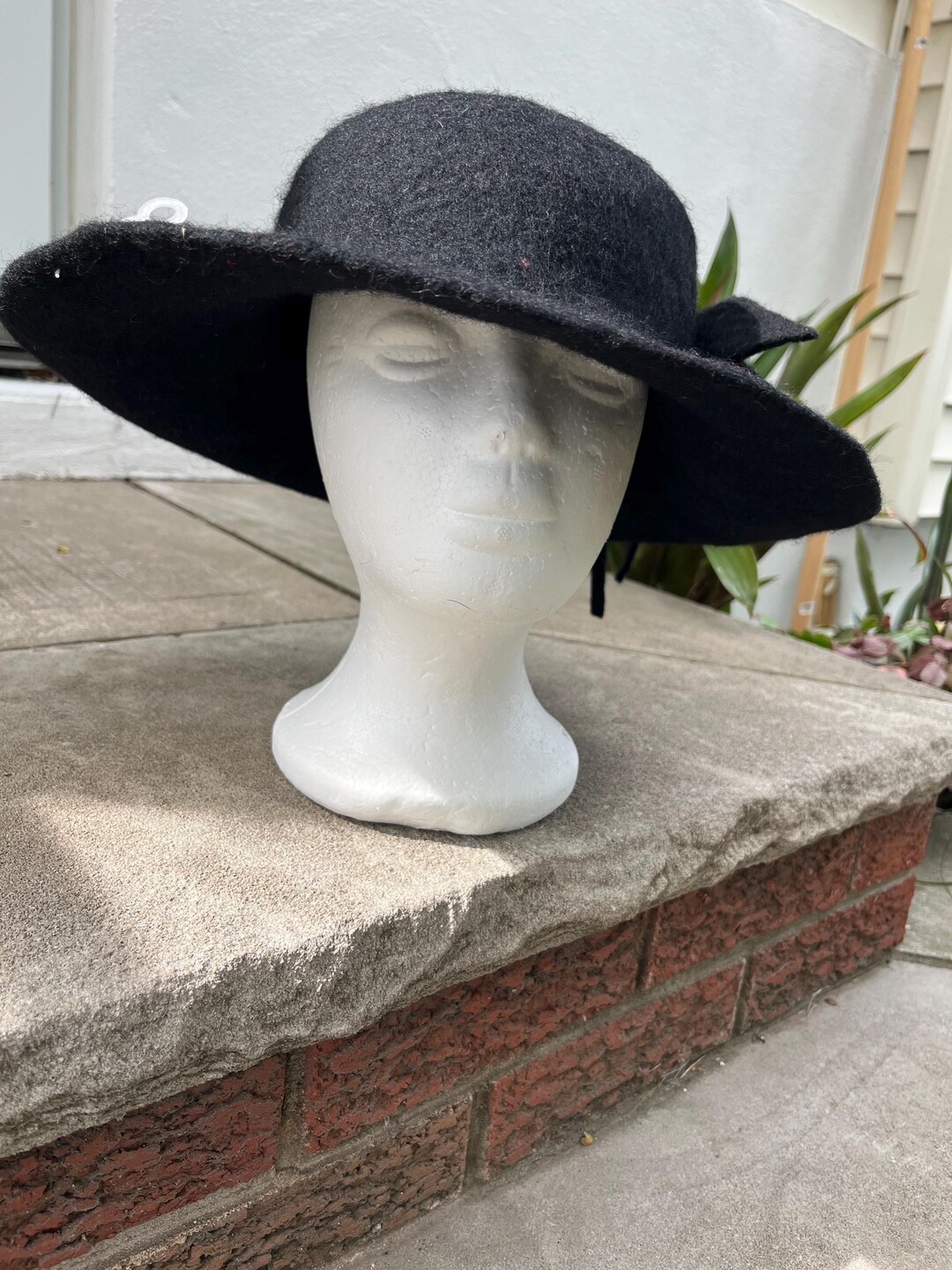 Boiled Wool Black Hat With Floral Design From France - Etsy