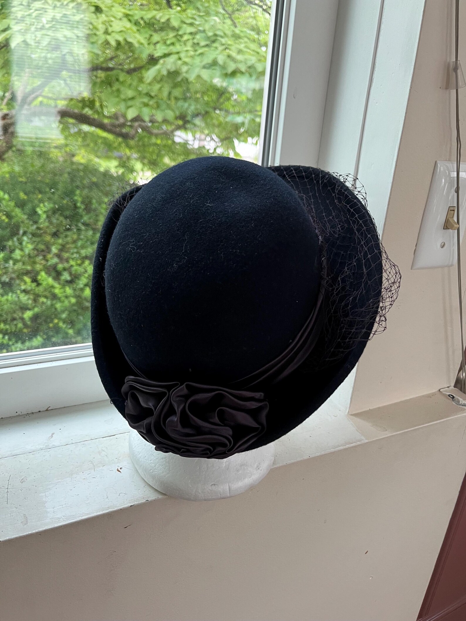 Blue Wool Felt Hat With Veil - Etsy