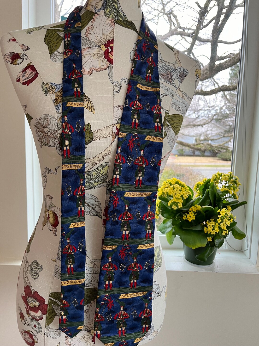 Silk Tie With Scottish Angus Munro by Pringle - Etsy