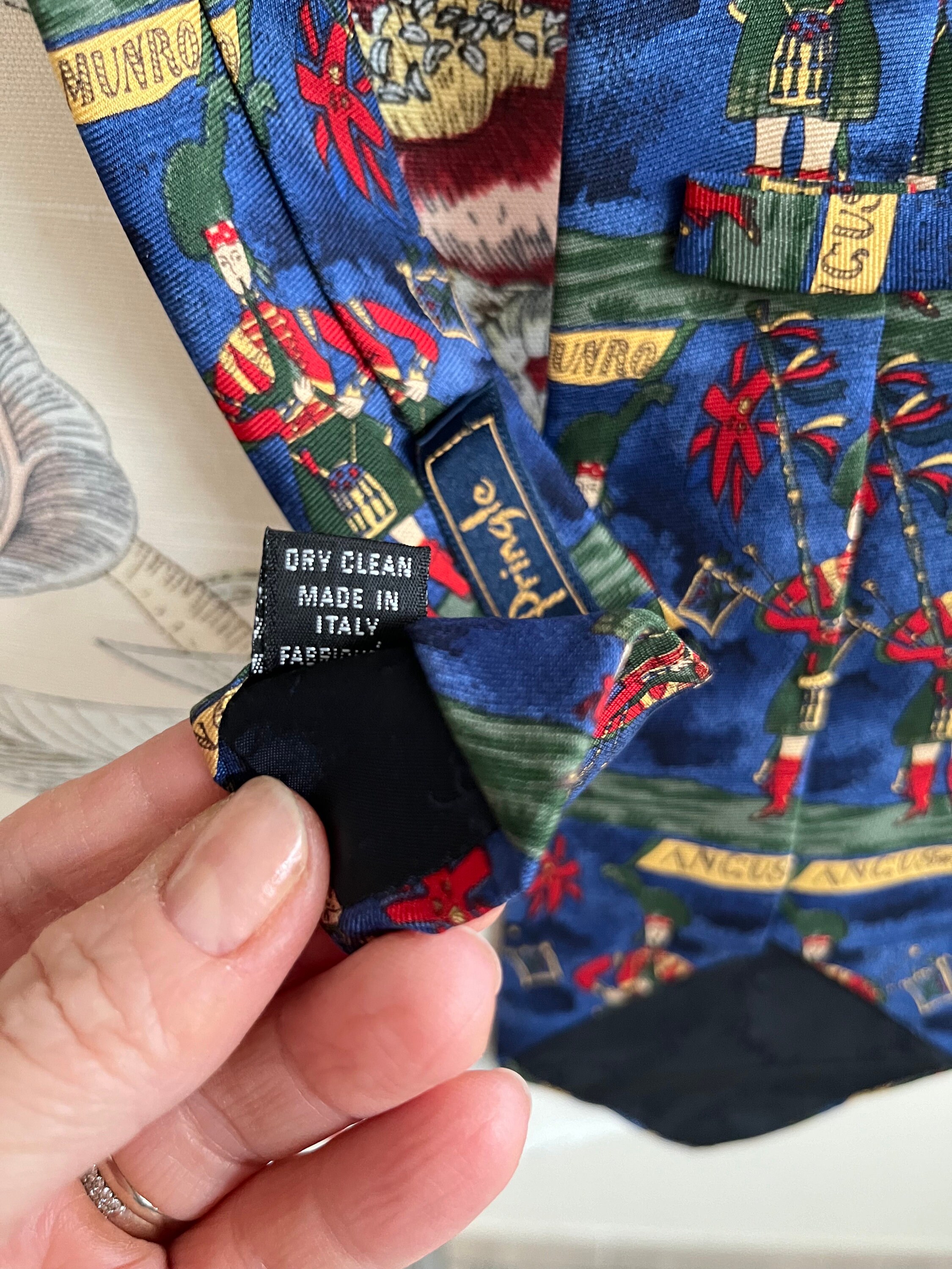 Silk Tie With Scottish Angus Munro by Pringle - Etsy