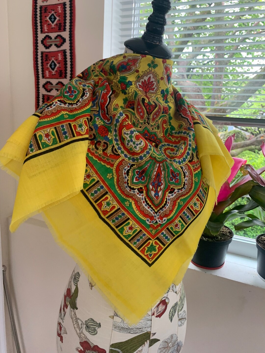 Ukraine Wool Vintage New Turkish Design Yellow Shawl - Etsy