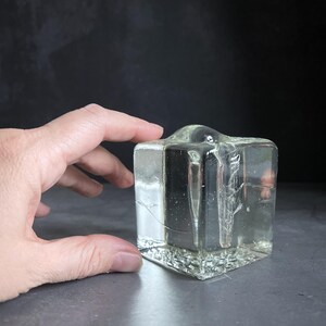 Vintage Ice Cube Glass Vase, Ice Block Vase, Glass Block Bud Vase - Etsy