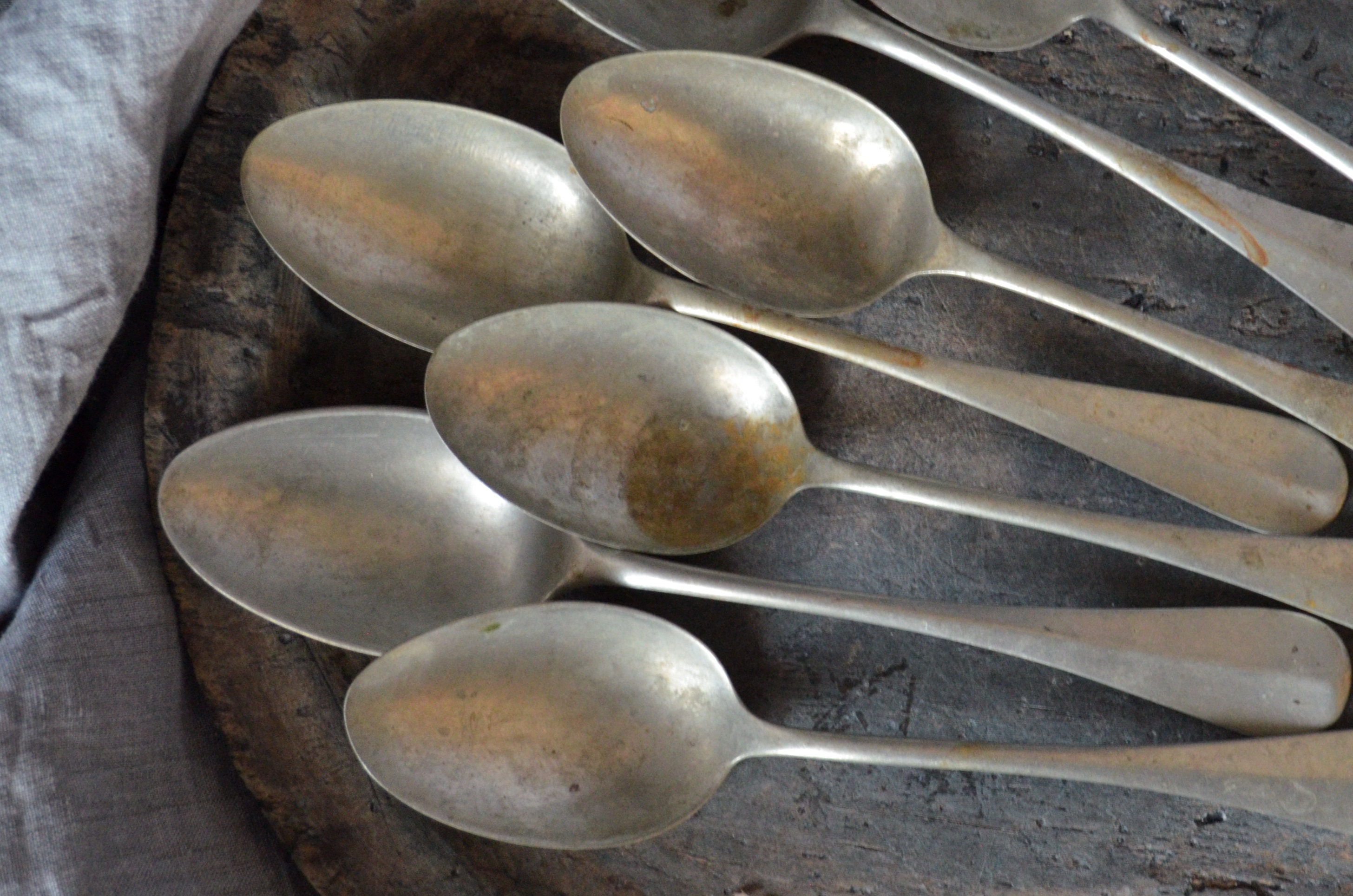 Tarnished Spoons Rustic Alpacca Spoons Food Styling Photo | Etsy UK
