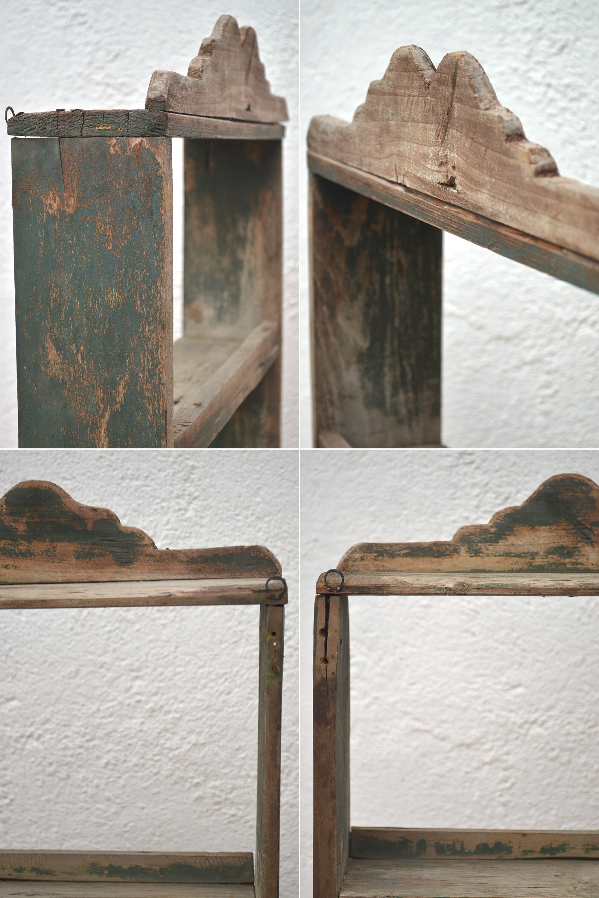 Wooden Spice Rack, Primitive Kitchen Holder, Small Shelf Wall Hanging ...