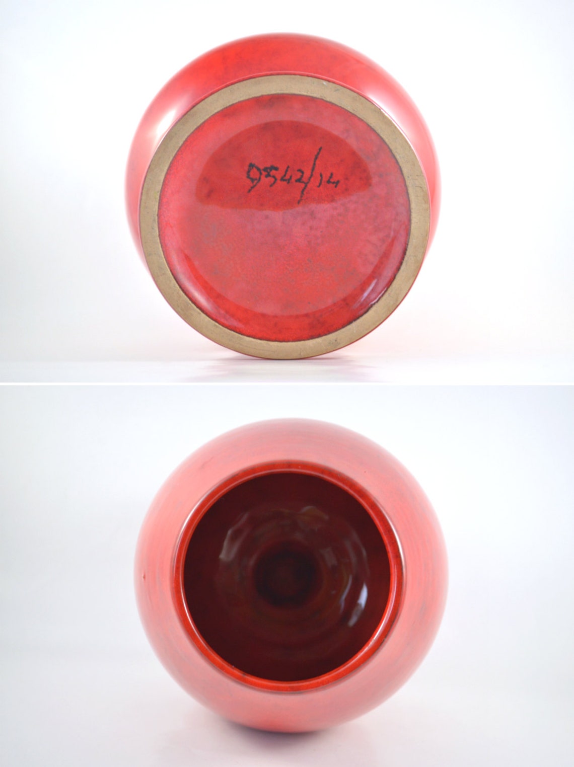 Red Lava Goblet Vase Italy Signed Art Pottery in Striking Red - Etsy