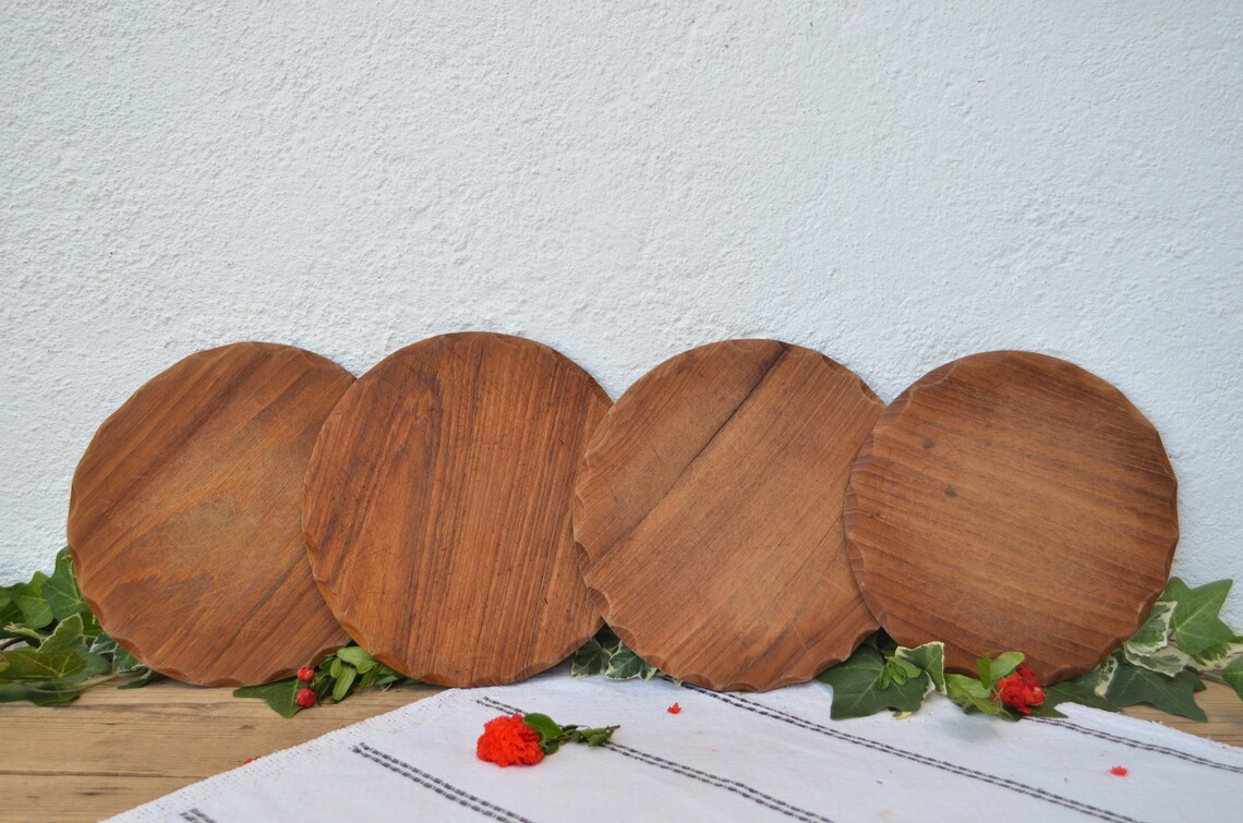 Vintage Wooden Cutting Boards Rustic Round Chopping Board | Etsy