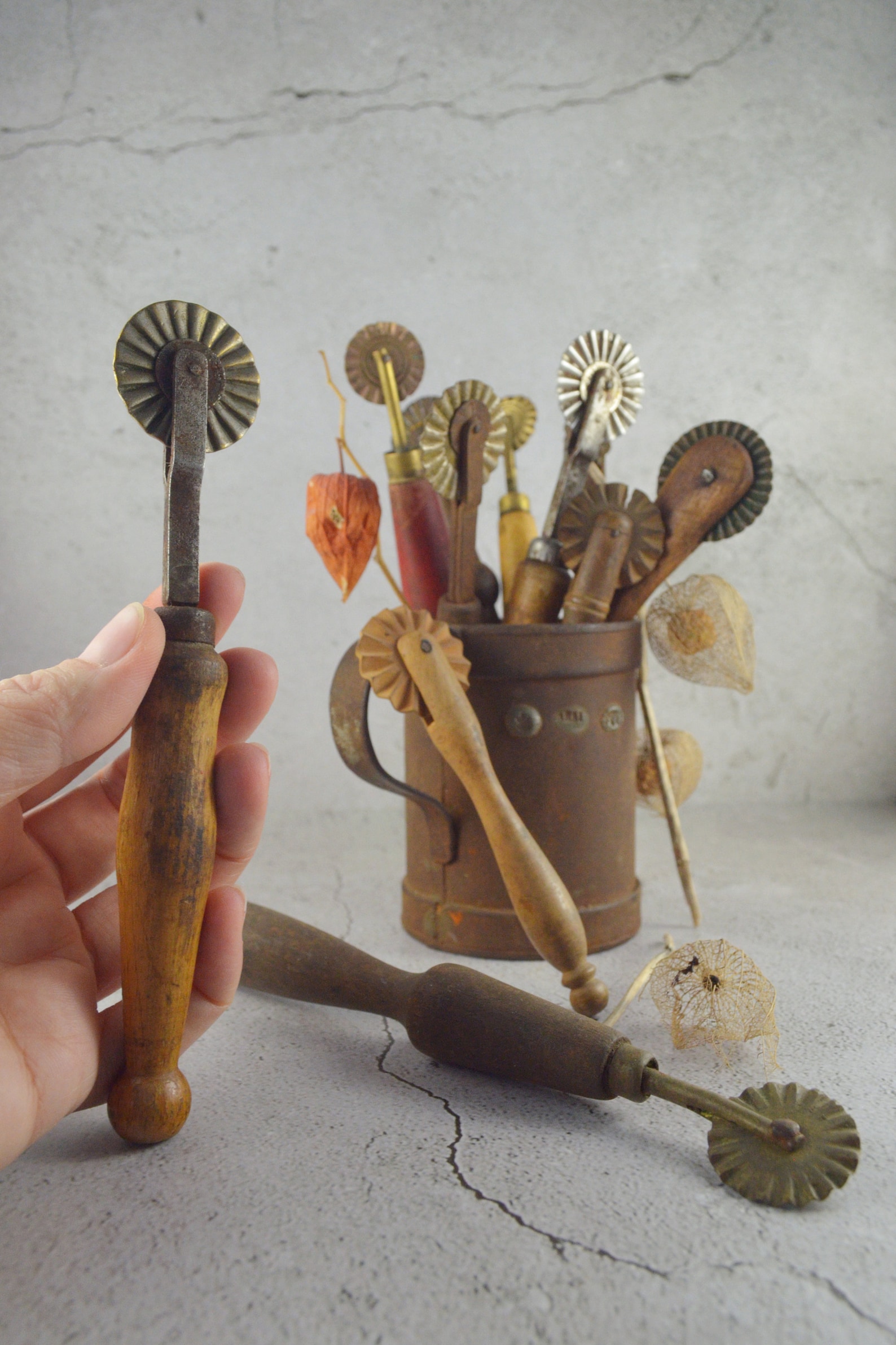 Vintage Pastry Crimper, Rustic Noodle Cutter, Pie Wheel, Food Photo ...