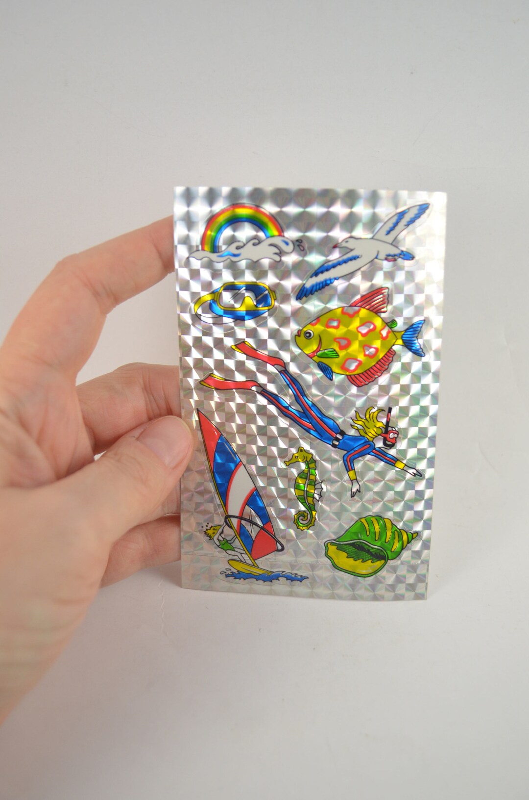 Prism Stickers, 90's Water Sports Reflective Metallic Foil Stickers - Etsy