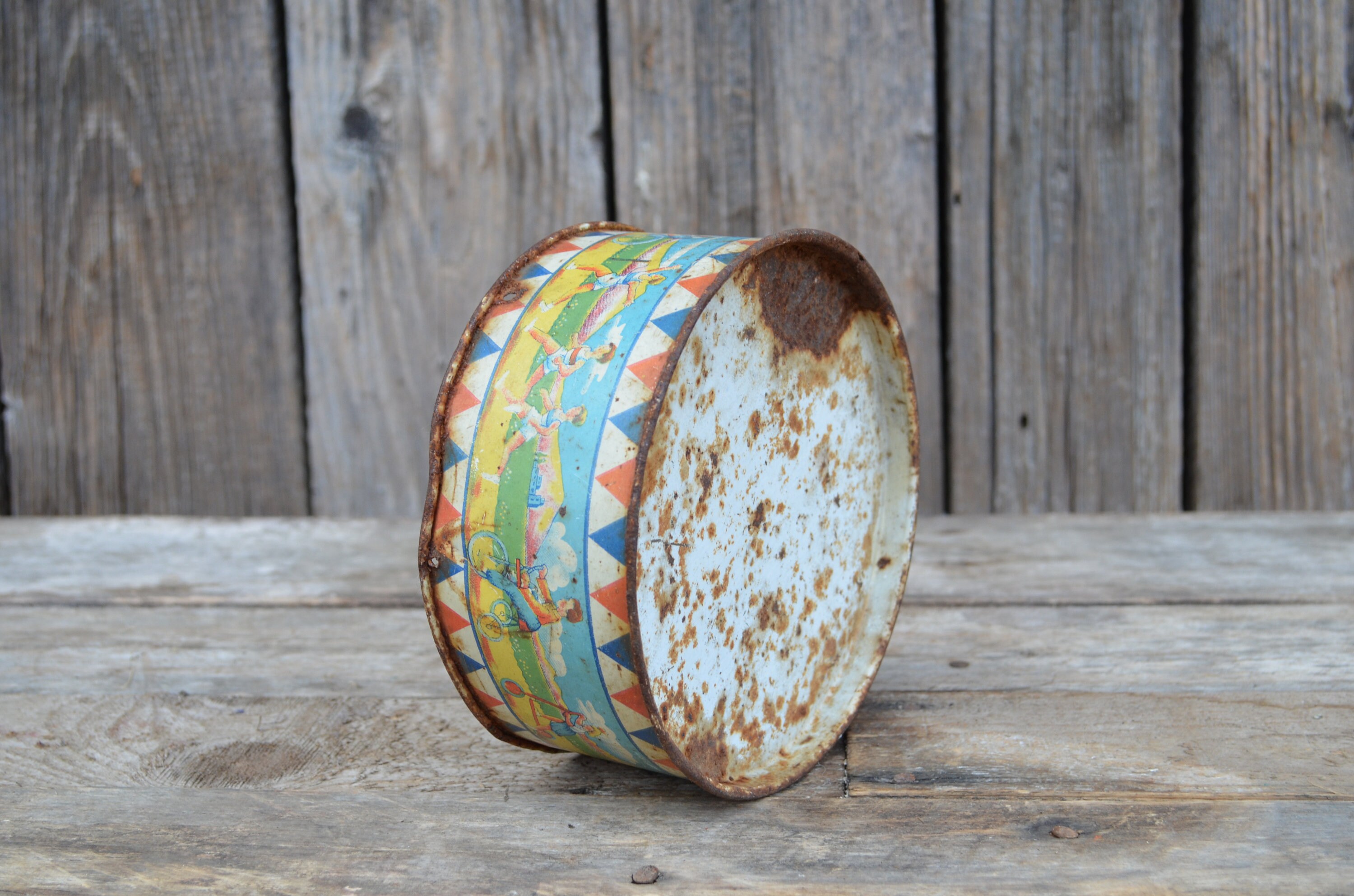 Vintage Toy Drum With Communist Lithography Print - Etsy