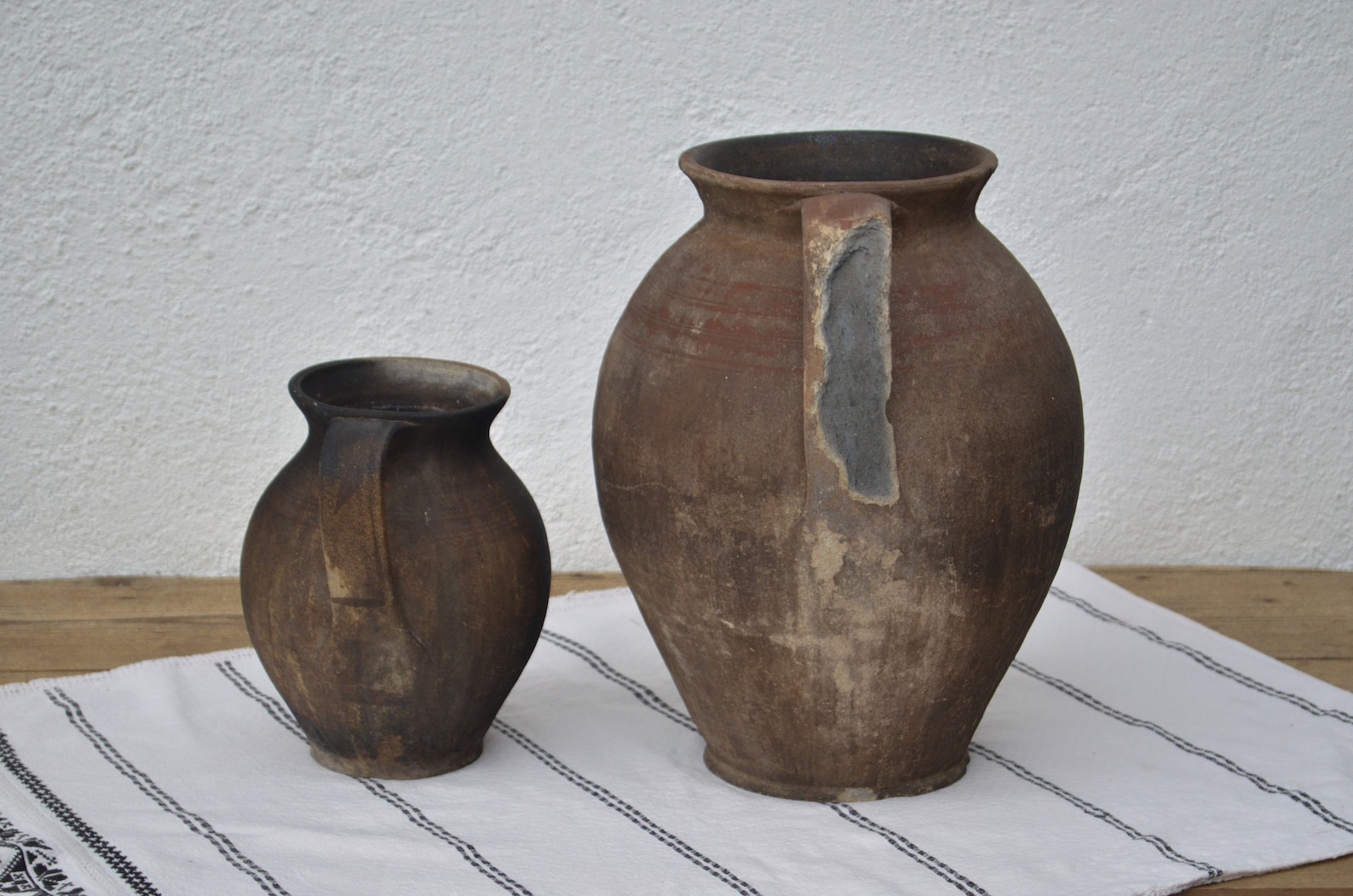 Primitive Jugs Rustic Burned Clay Pitcher Cooking Vessel - Etsy