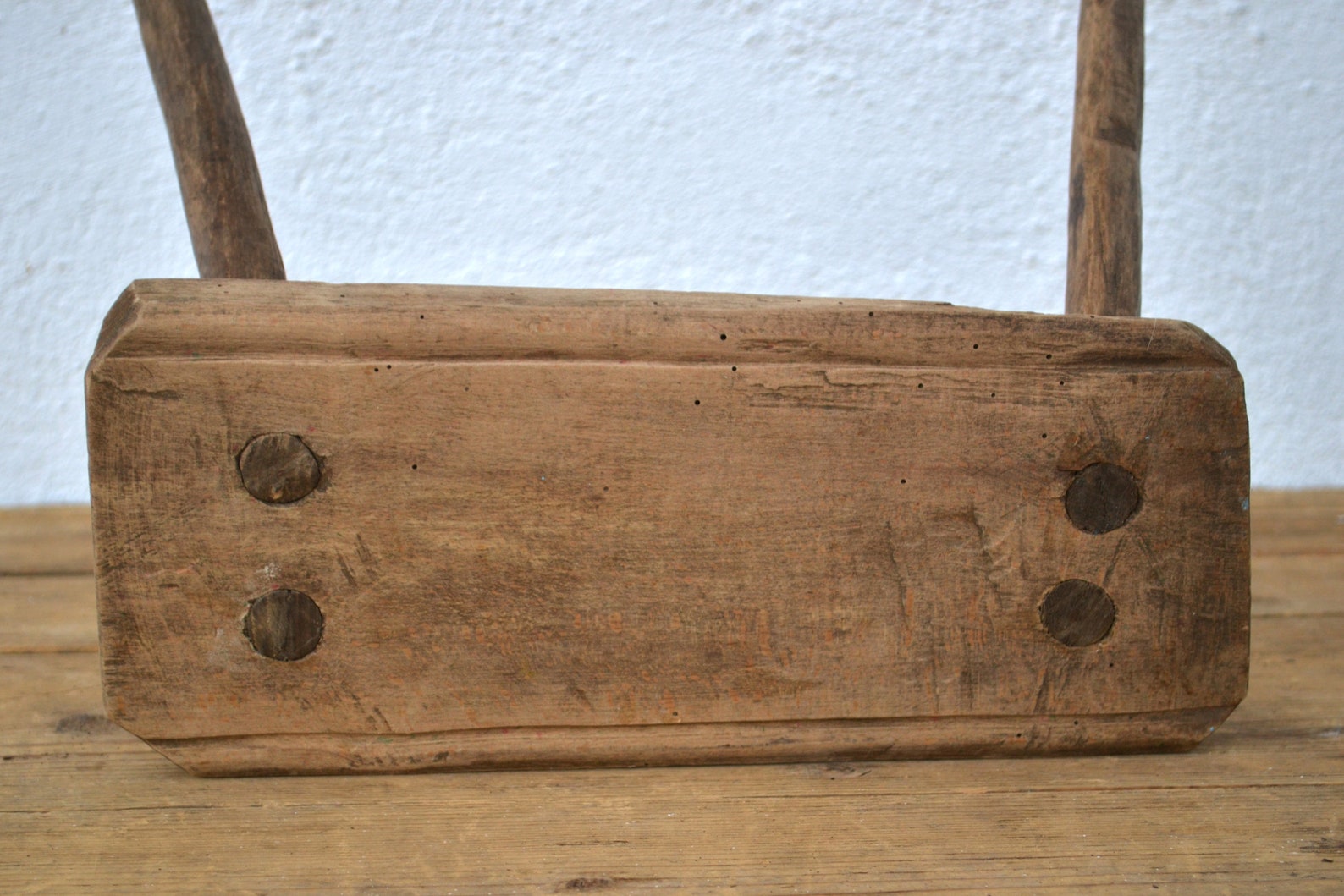 Taburete de madera rústica taburete de ordeño primitivo | Etsy