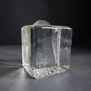 Vintage Ice Cube Glass Vase, Ice Block Vase, Glass Block Bud Vase - Etsy