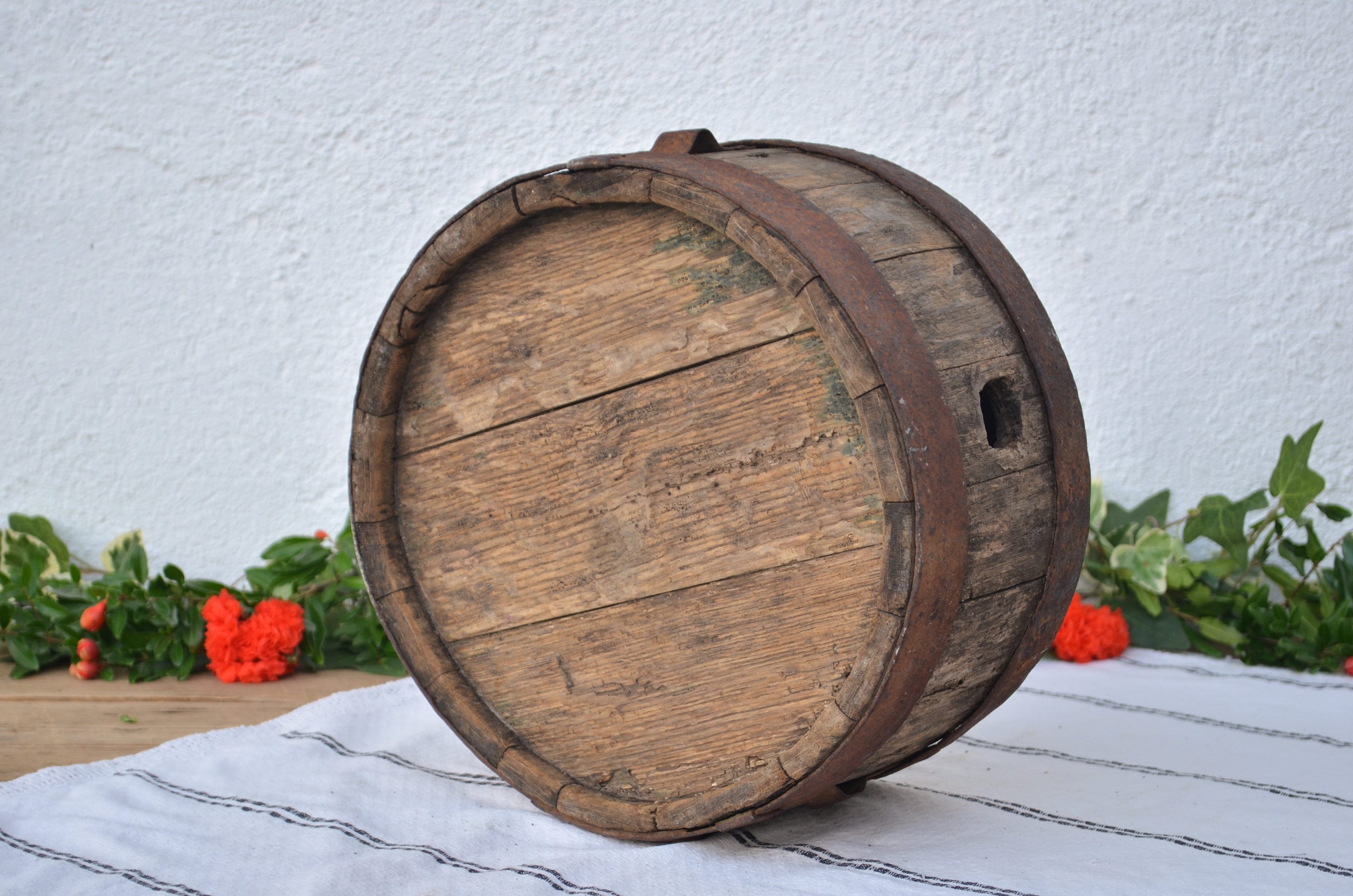 Primitive Wooden Water Barrel Small Old Portable Water Tank - Etsy