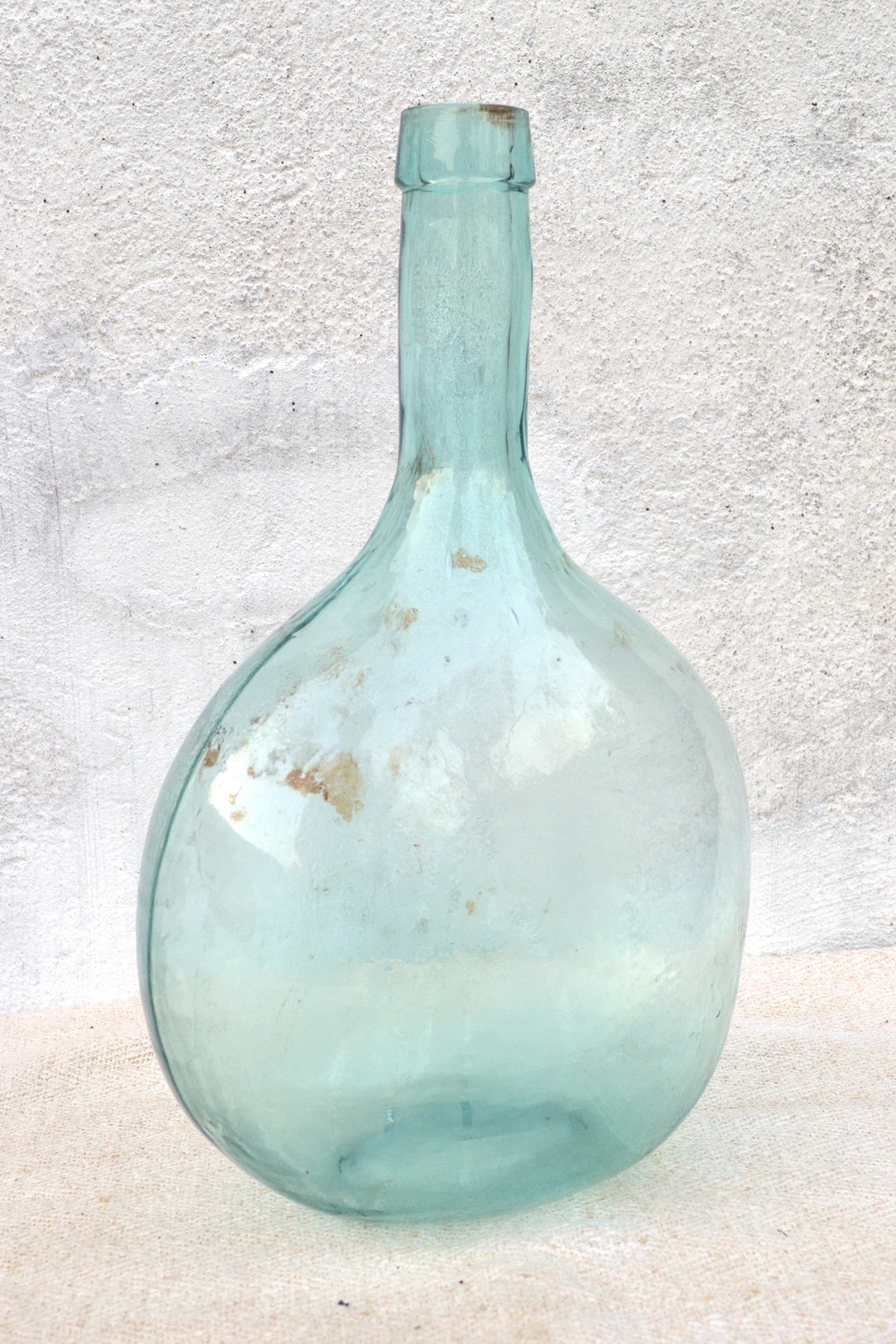 Vintage Small Demijohn Glass Balloon Aqua Blue Glass Carboy - Etsy