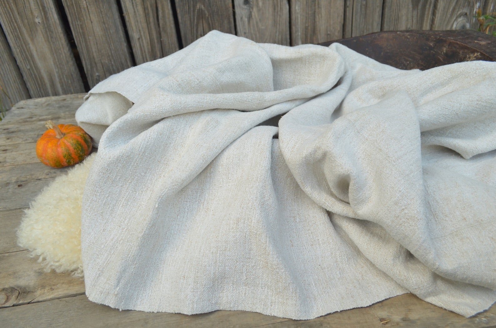 Chunky Fabric Vintage Hemp Cover, Large Home Loomed Vintage Hemp Sheet ...