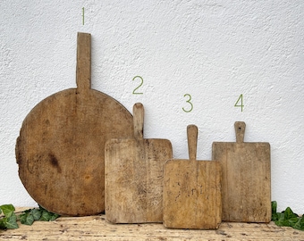 Antique Wooden Rustic Chopping Board, Vintage Round-oval-rectangular ...