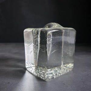 Vintage Ice Cube Glass Vase, Ice Block Vase, Glass Block Bud Vase - Etsy