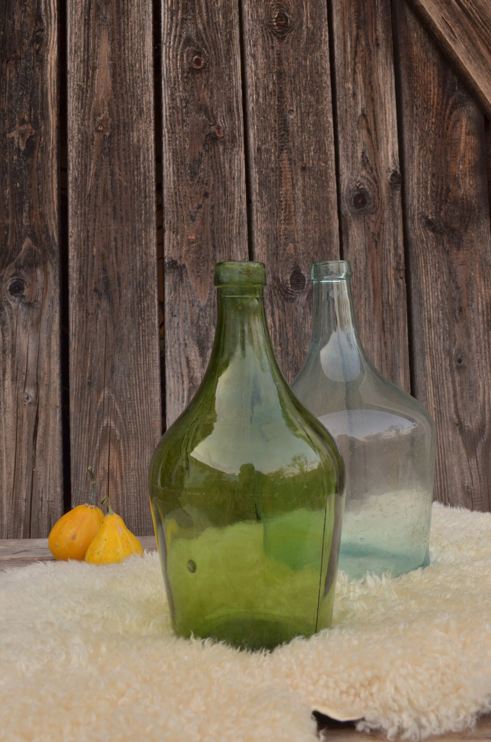 Vintage Small Demijohn Glass Balloon Aqua Blue and Clear - Etsy