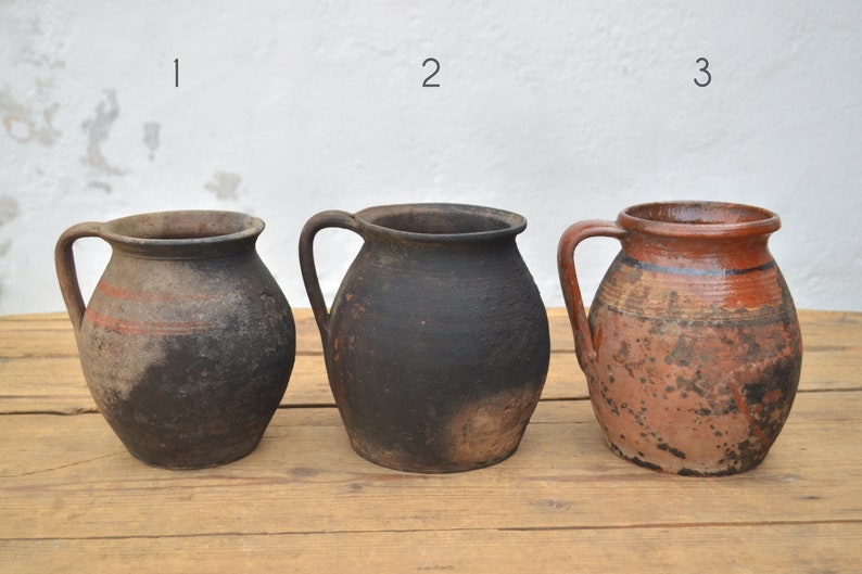 Small Jugs Primitive Clay Pitcher Rustic Water Vessel - Etsy