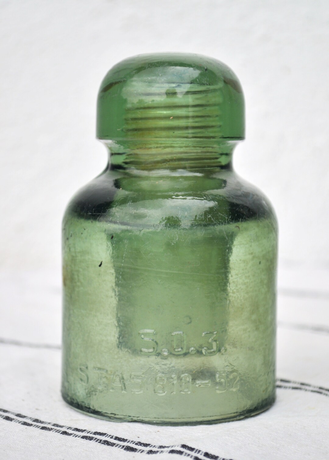 Moss Green Insulator, Romanian Glass Insulator Type CD446 - Etsy