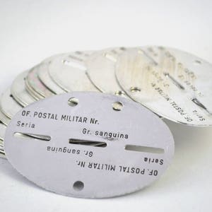 Vintage Military Dog Tag, Blank Original Romanian Army Tag - Etsy